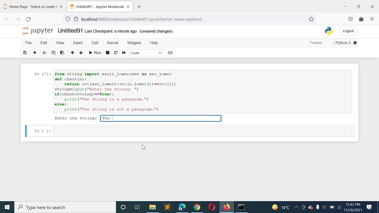 Python Program to Check if a String is a Pangram or Not