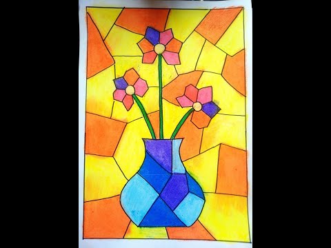 Cubism Art Flower Pot | Cubism Art for Wall Hanging Ideas | DIY Wall art