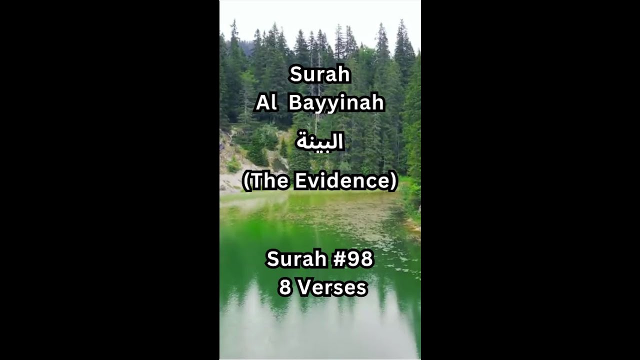 Surah Al Bayyinah البينة The Evidence Surah Number 98 8 Verses Juz
