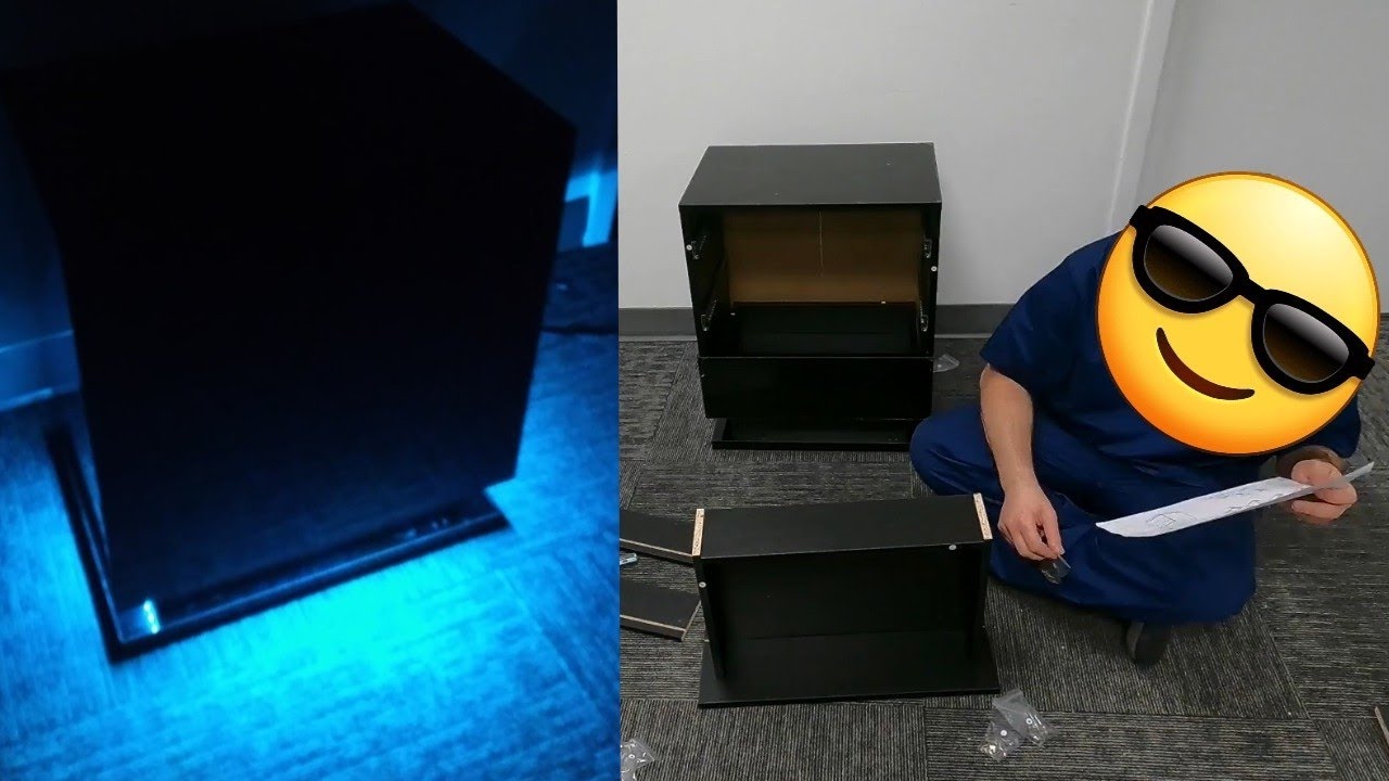assembling: 3 drawer nightstand with LED lights timelapse