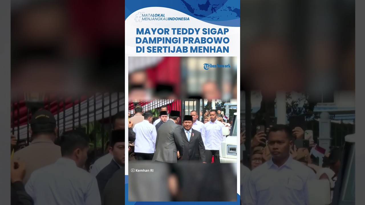 Mayor Teddy Sigap Dampingi Presiden Prabowo saat Sertijab Menteri Pertahanan, Naik Maung Garuda ...