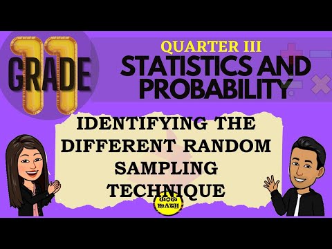 IDENTIFYING THE DIFFERENT RANDOM SAMPLING TECHNIQUE || GRADE 11 STAT & PROBA Q3