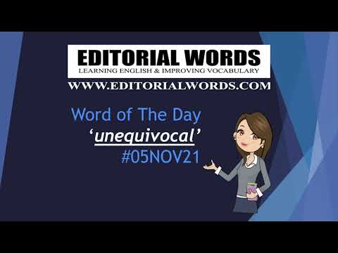 Word of the Day (unequivocal) - 05NOV21