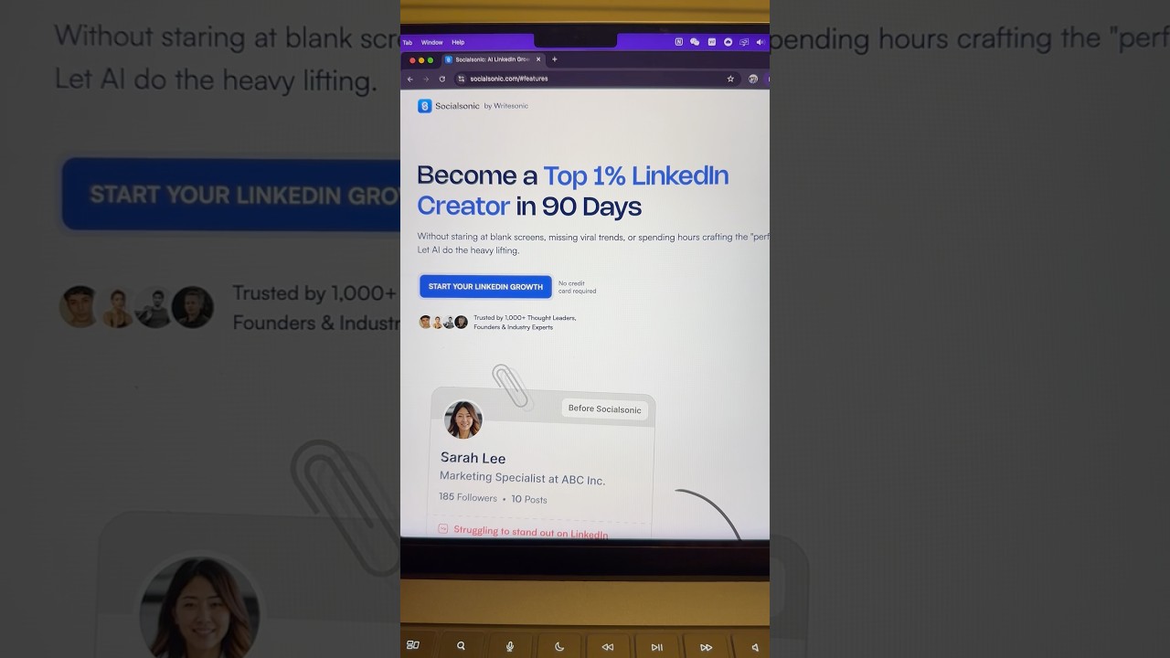 Create a professional post for LinkedIn in seconds #productivity #writing @Socialsonic