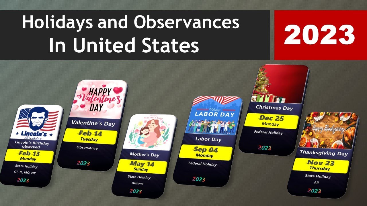 Holidays and Observances in United States in 2023