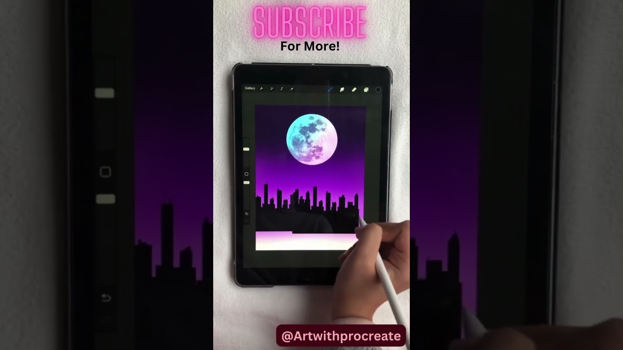 #shorts #procreateart #moonlight Make a Moonlight Scene on Procreate!