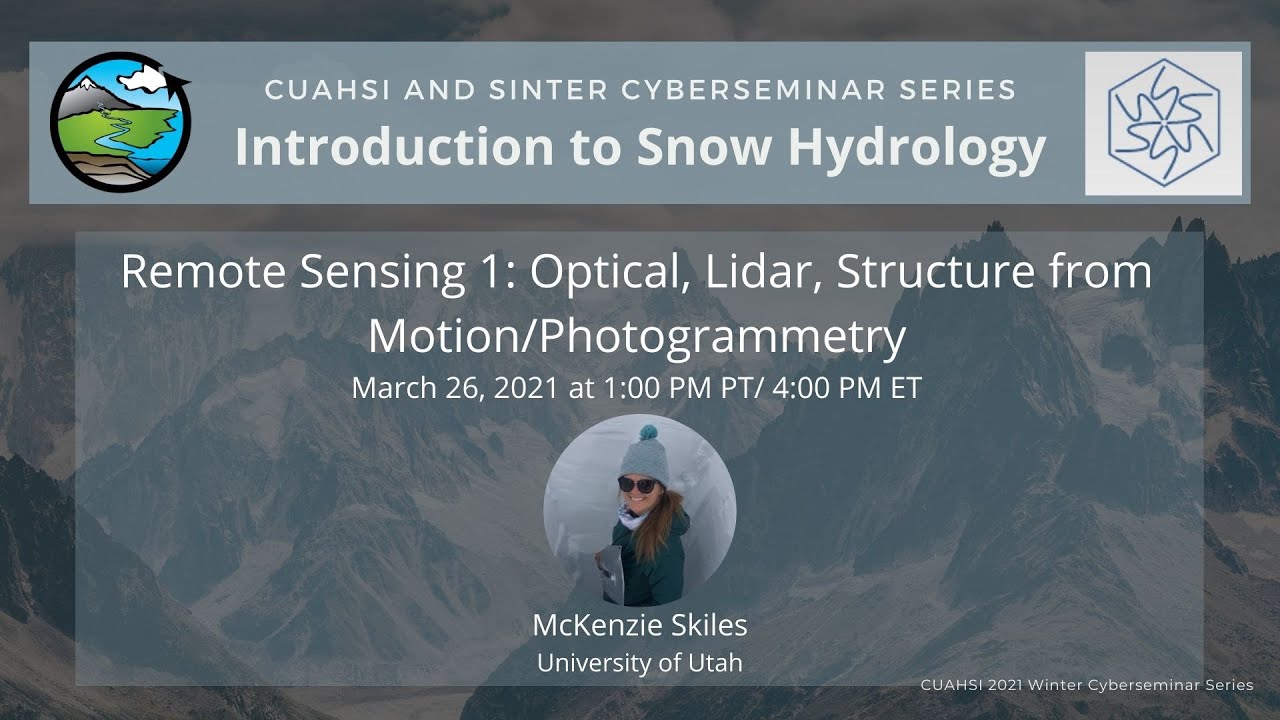 Remote Sensing 1: Optical, LiDAR, Structure from Motion/Photogrammetry