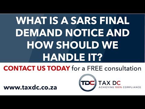 What is a SARS final demand notice and how should we handle it?