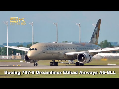 Boeing 787-9 Dreamliner from Etihad Airways A6-BLL arrival at Munich Airport MUC EDDM #etihad