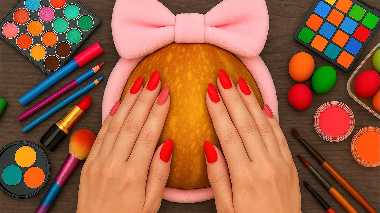 ASMR Makeup on Pumpkin🎃  (No Talking)
