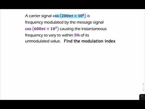 PS4: Finding FM modulation index using frequency deviation as a percentage of carrier frequency