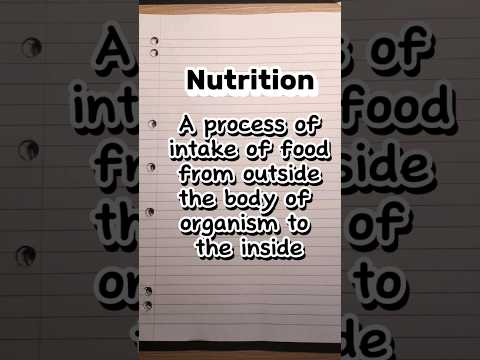 Definition of Nutrition