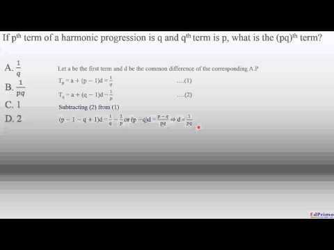 Harmonic Progression - Quants for CAT