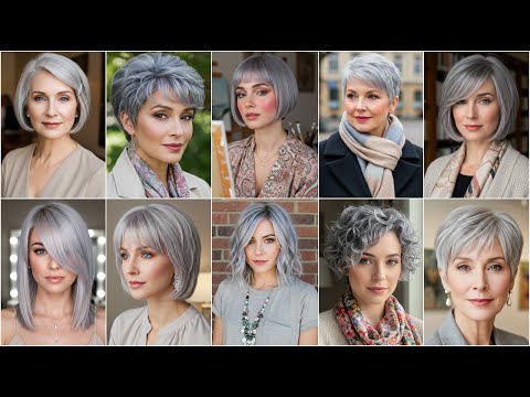 Gray Short Hair Styles - Trendy Women's Grey Short Hair Styles 2025 - Best Highlights for Gray Hair