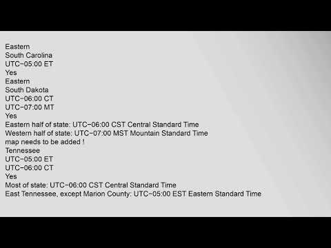 List of time offsets by U.S. state