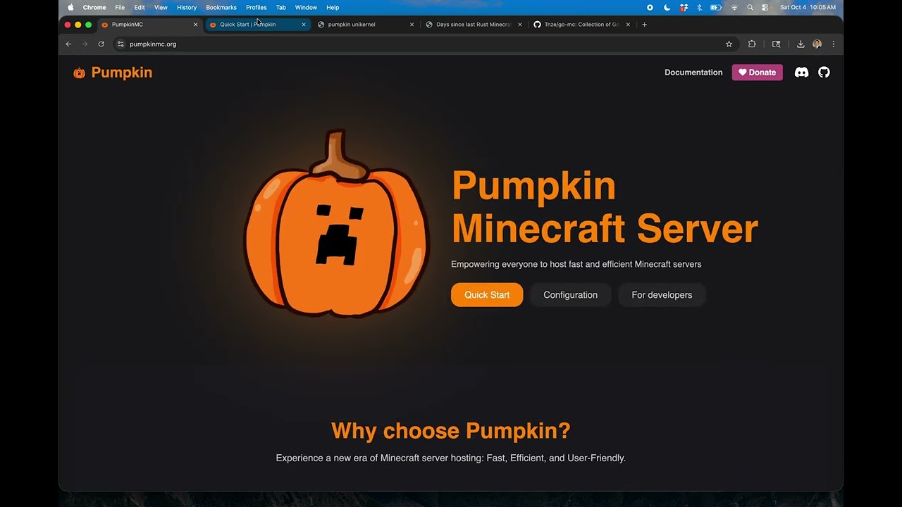 [Unikernel Application Spotlight] Pumpkin Minecraft Server