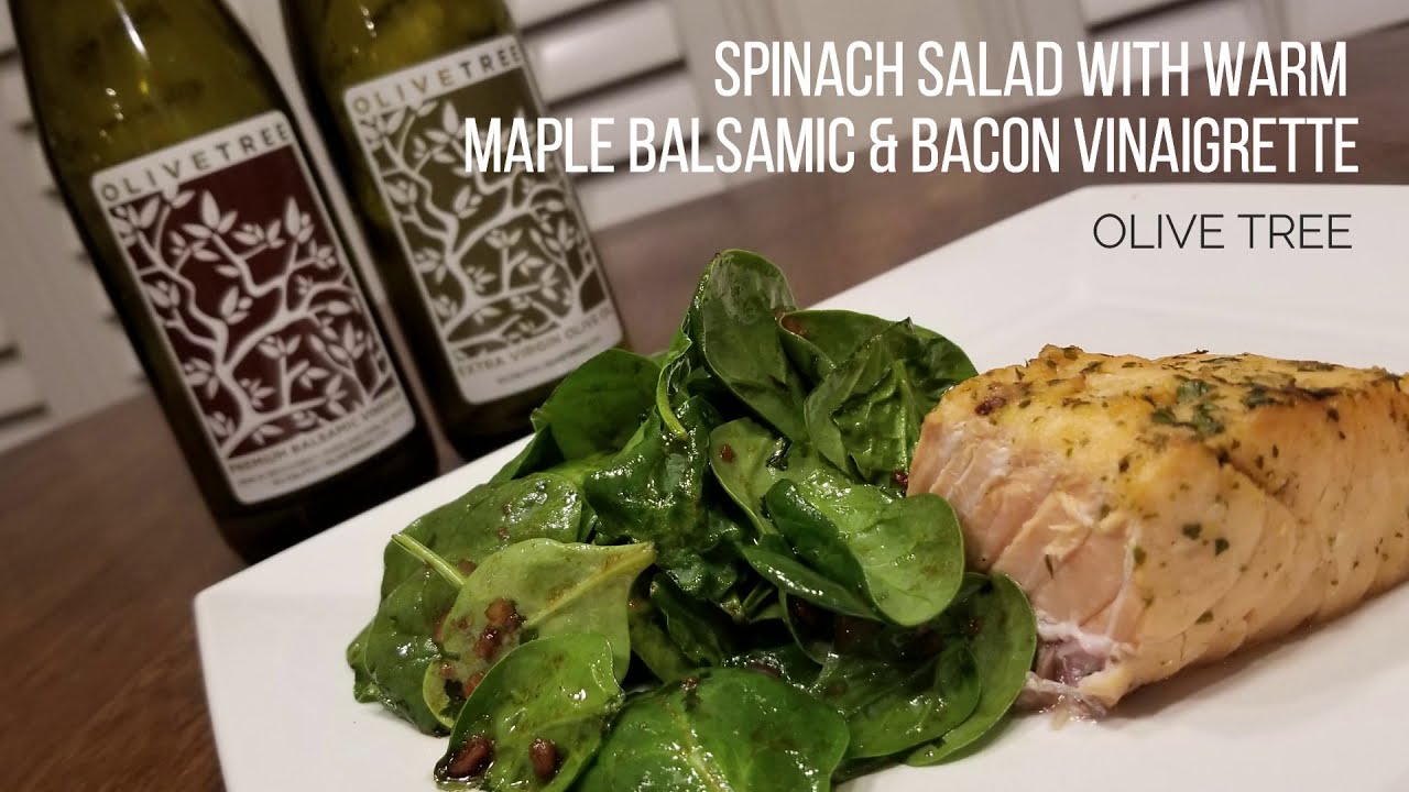 Spinach Salad with Warm Maple Balsamic and Bacon Vinaigrette