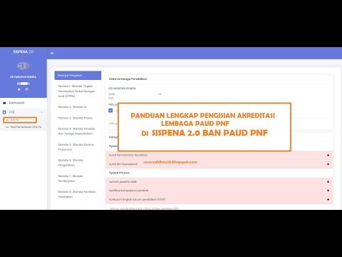 Panduan Pengisian Akreditasi PAUD dan PNF di SISPENA 2.0