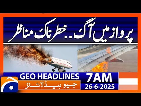 American Airlines flight makes emergency landing - Headlines Geo News 7 AM (26th June 2025)