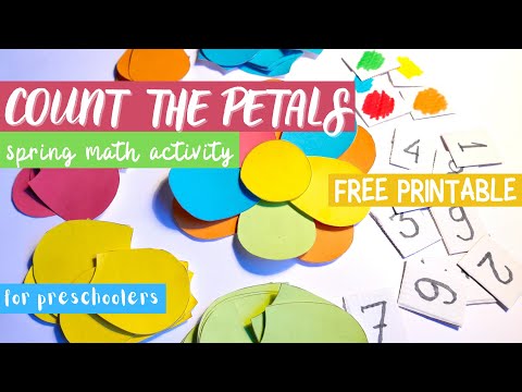 Easy spring math activity for preschoolers - Free printable