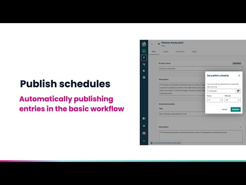 Authoring and managing content | Schedule an entry to be published ...