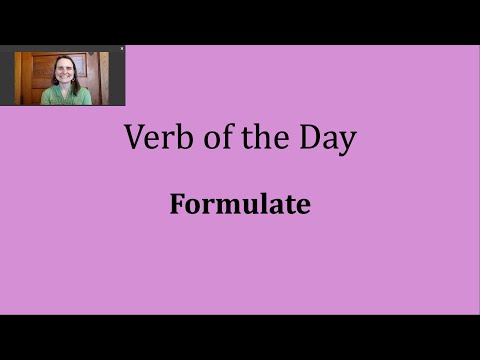 Verb of the Day - Formulate