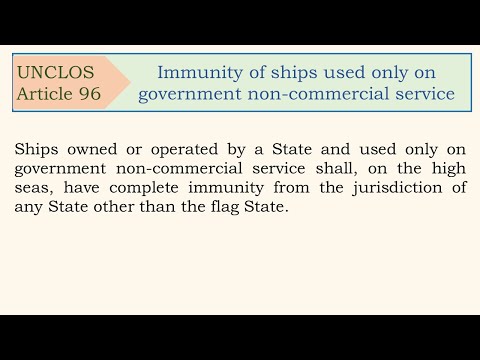UNCLOS, Article 96, Immunity of ships used only on government non-commercial service