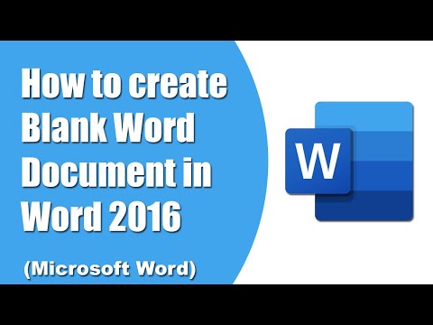 How to create blank Word document in word 2016 (Microsoft word)