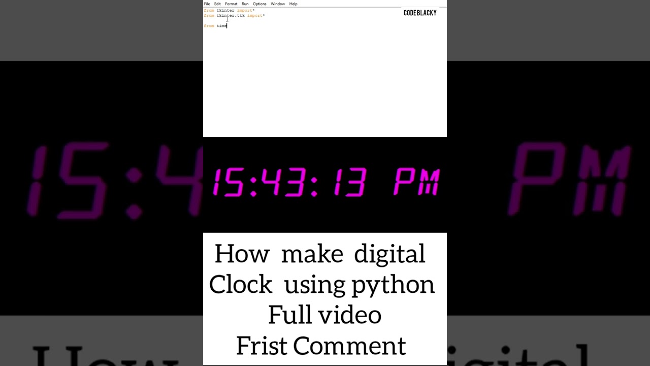 How create digital Clock using python 🤩❤️👌