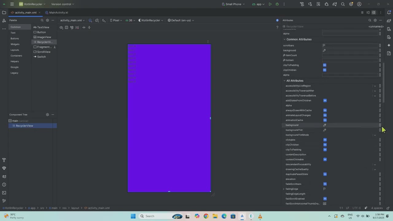 How to create, implement, and use RecyclerView in Android Studio