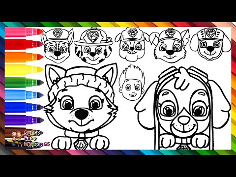 Drawing and Coloring All The Characters from Paw Patrol ๐พ๐ถ๐โ๏ธ๐ฎ๐๐ท๐โป๏ธ๐ Drawings for Kids