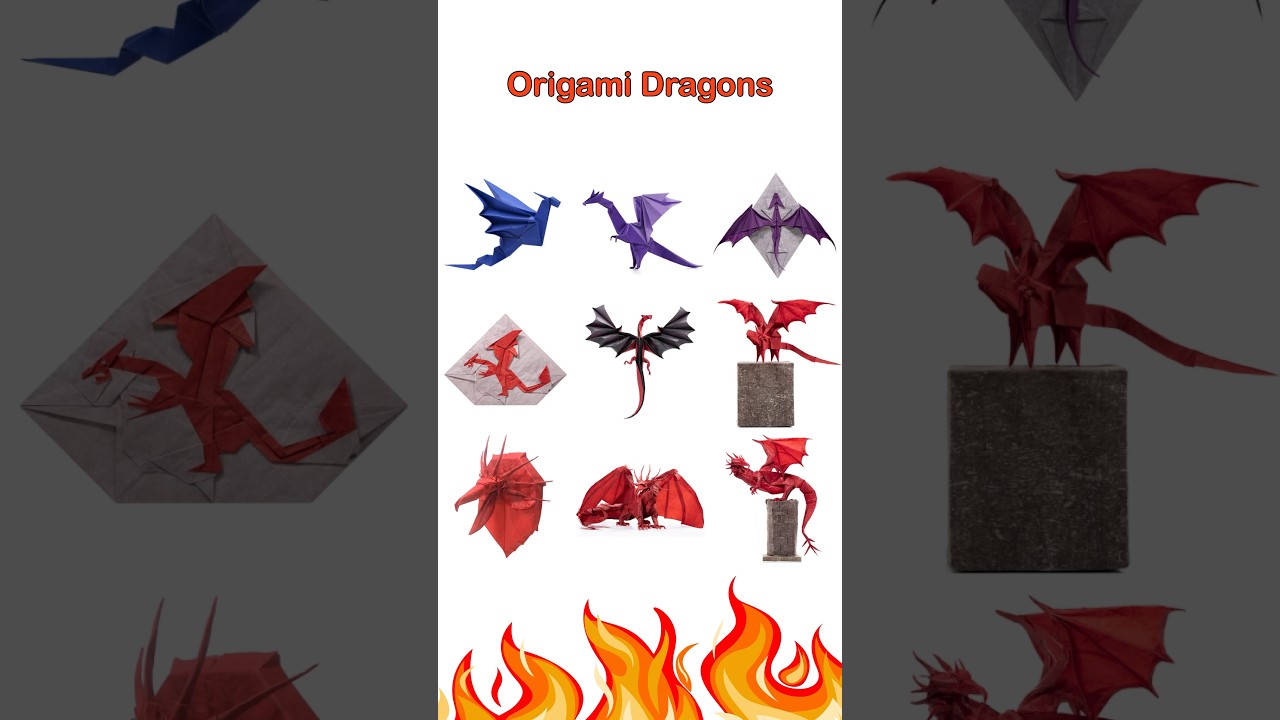 Top 9 Origami Dragons #shorts