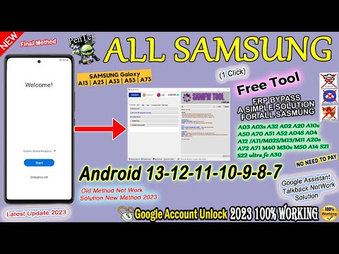 1 Click FRP Unlock Tool 2023 | All Samsung FRP/Google Lock Bypass Android 13/12/11 SamFw FRP Tool V4