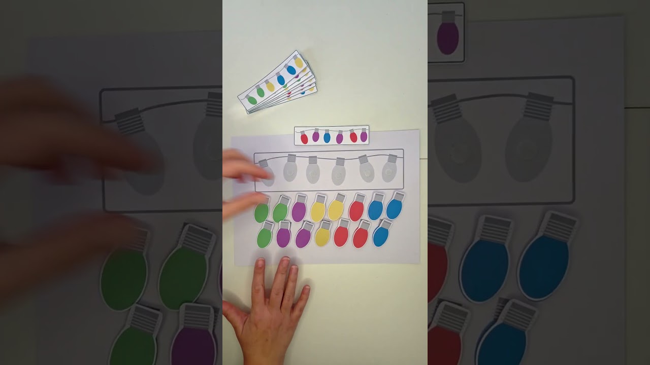 Christmas Light Pattern Matching Activity for Preschool | Printable | Fine Motor & Colour Learning