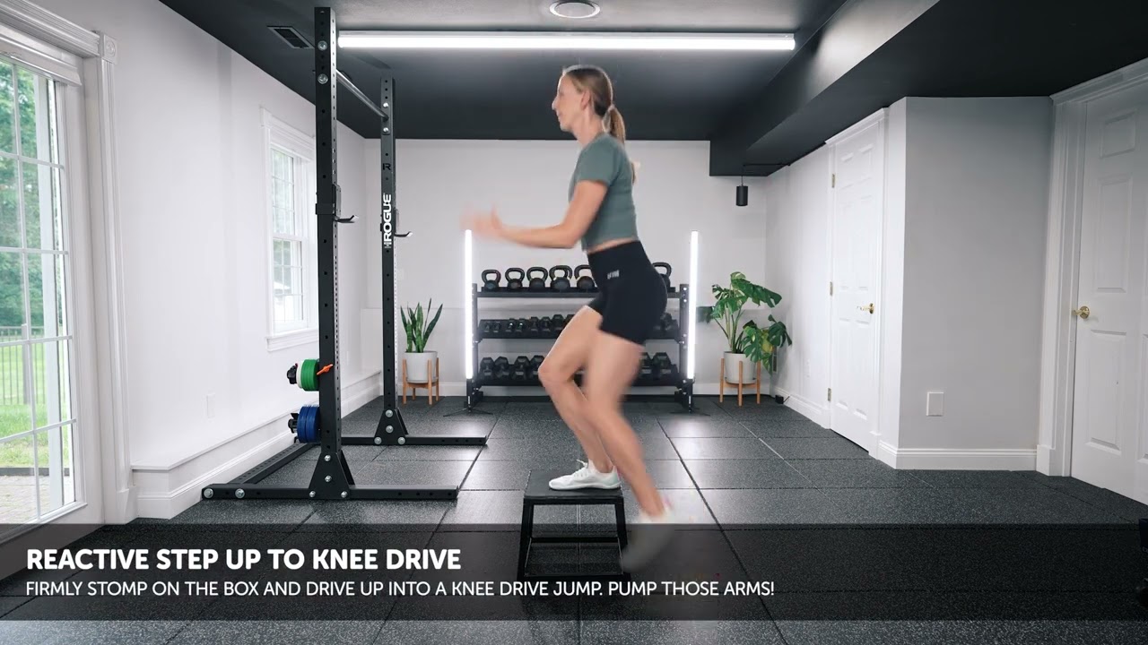Reactive Step Up Jump to Knee Drive