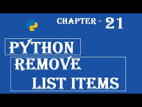 Remove list items Python Tutorial w3Schools Ch#21 English