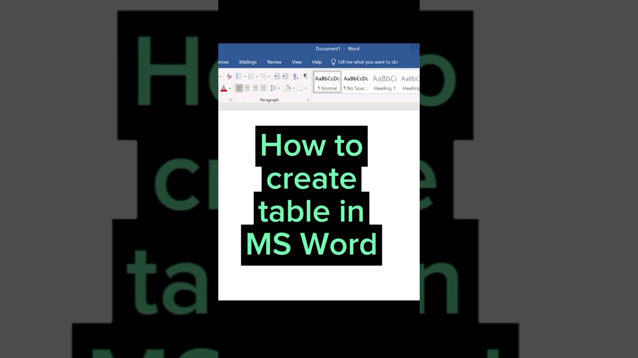 Mastering the Art of Table Creation in MS Word #msword #wordtutorials