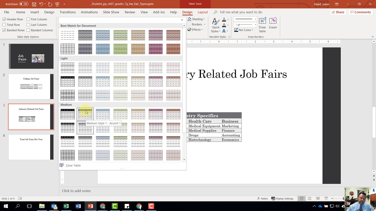 CGS 1570 PowerPoint Chapter 7 Grader Project Walkthrough