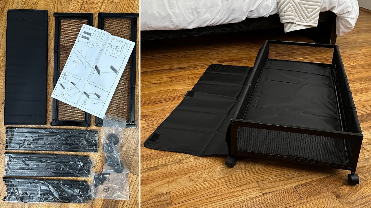 Rolling under bed storage - assembly, demo + review