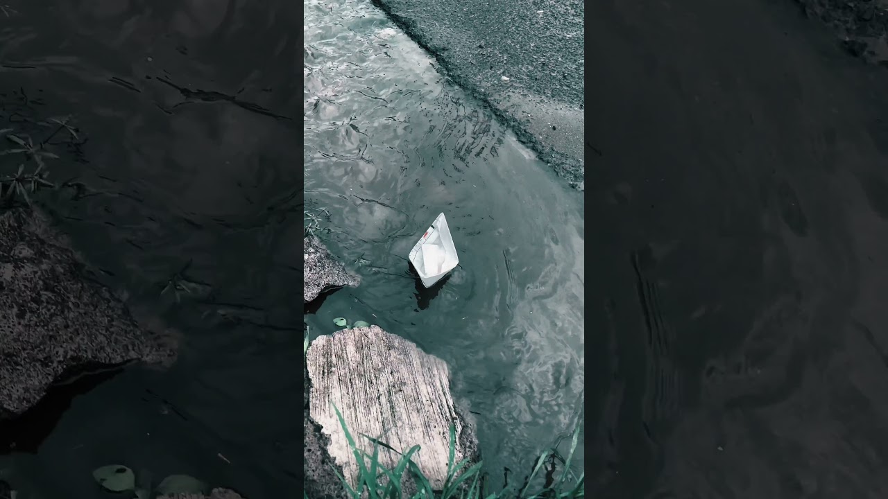 Paper Boat Down Stream #shorts