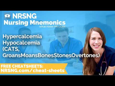 Hypocalcemia CATS, GroansMoansBonesStonesOvertones Nursing Mnemonics, Nursing School Study Tips