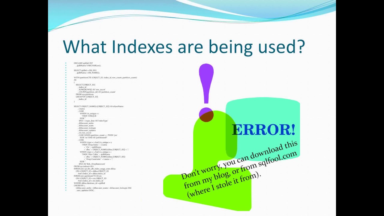 Table Indexing 101