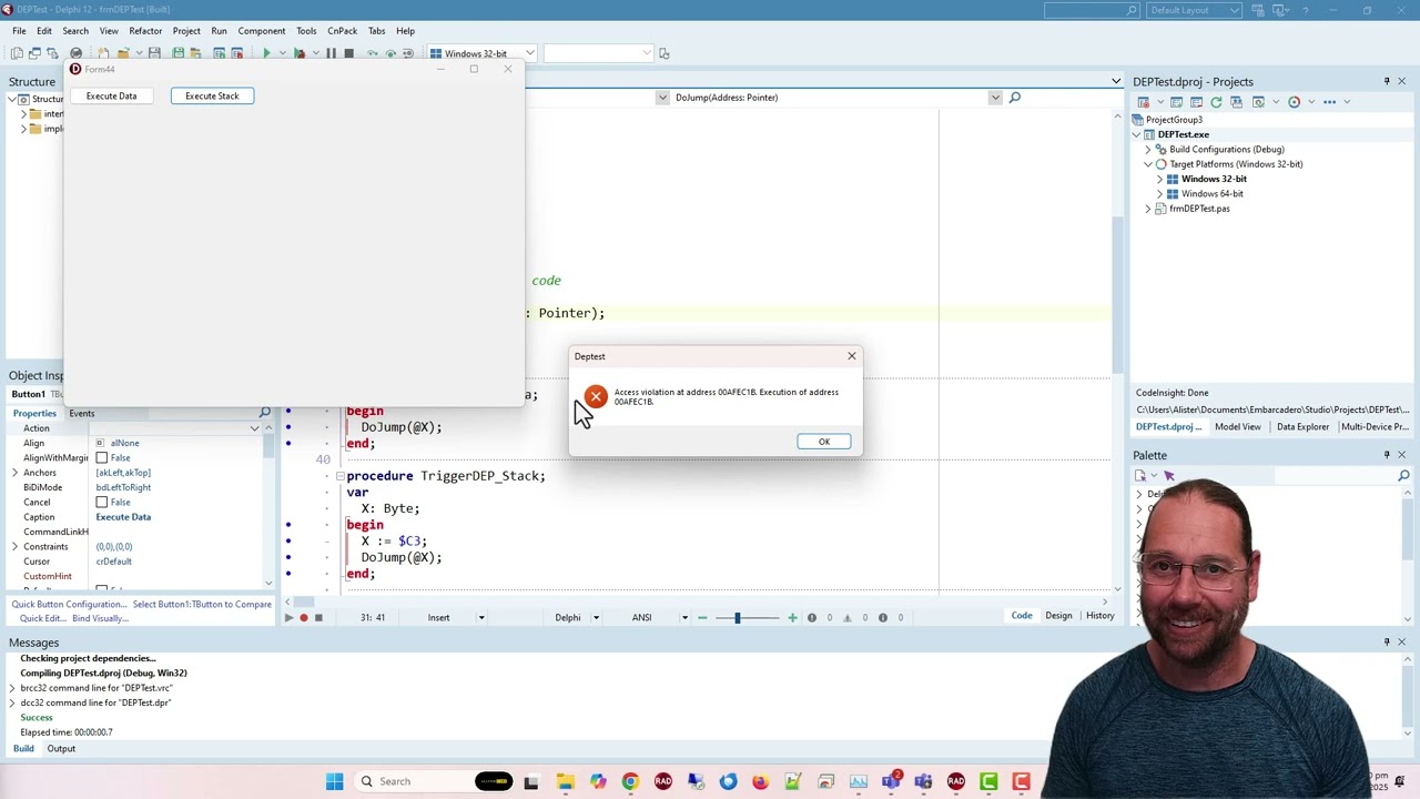 Data Execution Prevention - Delphi 245
