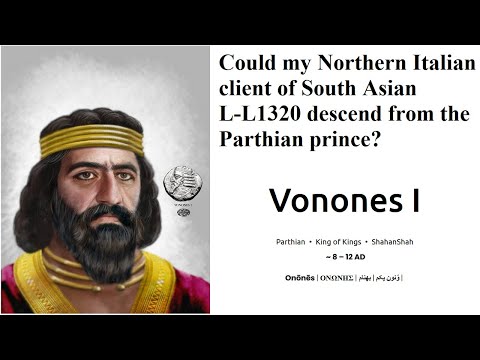 Could my Italian client with Y-DNA haplogroup L-L1320 descend from Parthian prince Vonones I?