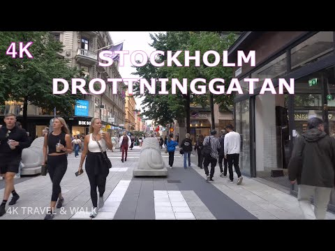 [4K] Most PoPular Street for Shopping in STOCKHOLM, Drottninggatan  (AUG 2021)