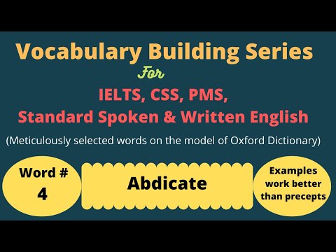 Abdicate, its meaning in Urdu, Hindi and English and its use #vocabulary #abdicate #DesiEnglishWala