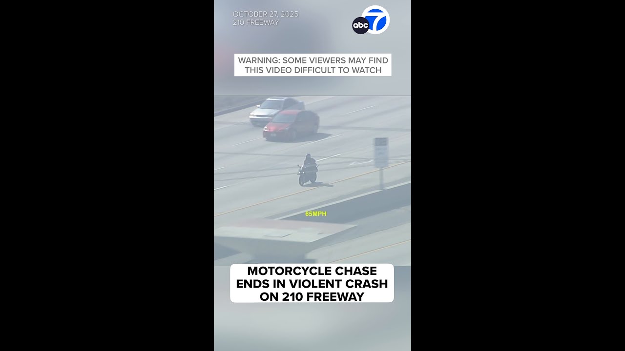 Motorcycle chase ends in violent crash, suspect thrown from bike