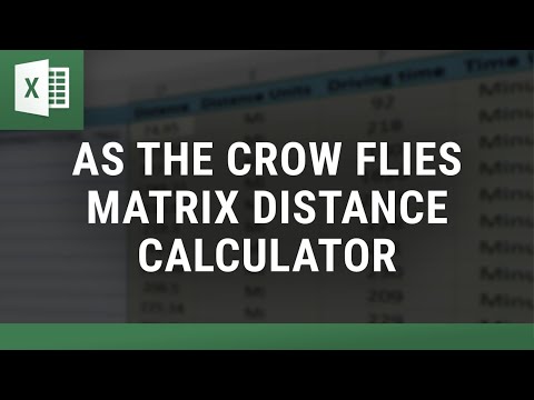 As the Crow Flies Distance Matrix Calculator