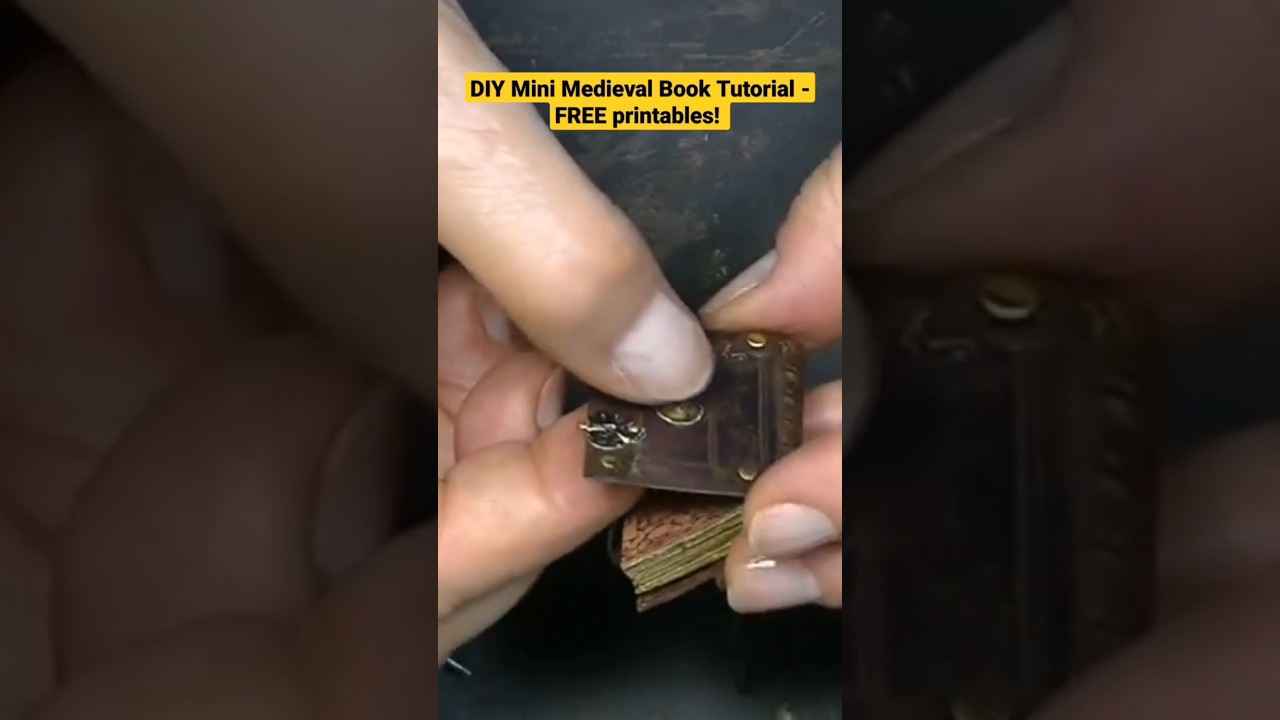 ✂️📙 DIY Mini Medieval Book Tutorial - FREE antique printables! Mini chain and book clasps😲! #shorts