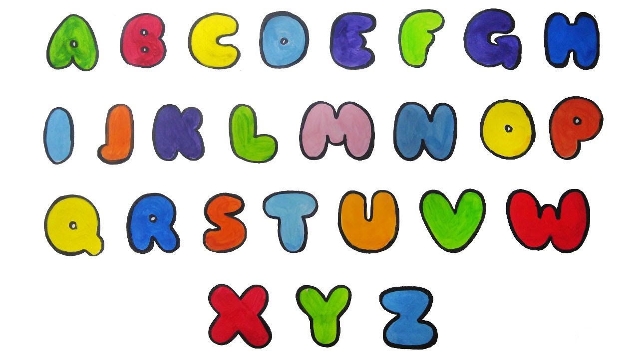 Learn to write alphabet | ABC Drawing and Colouring | Alphabet Coloring Page
